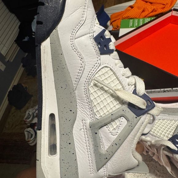 Jordan | Shoes | Midnight Navy White Retro Jordan 4s Size 4 | Poshmark